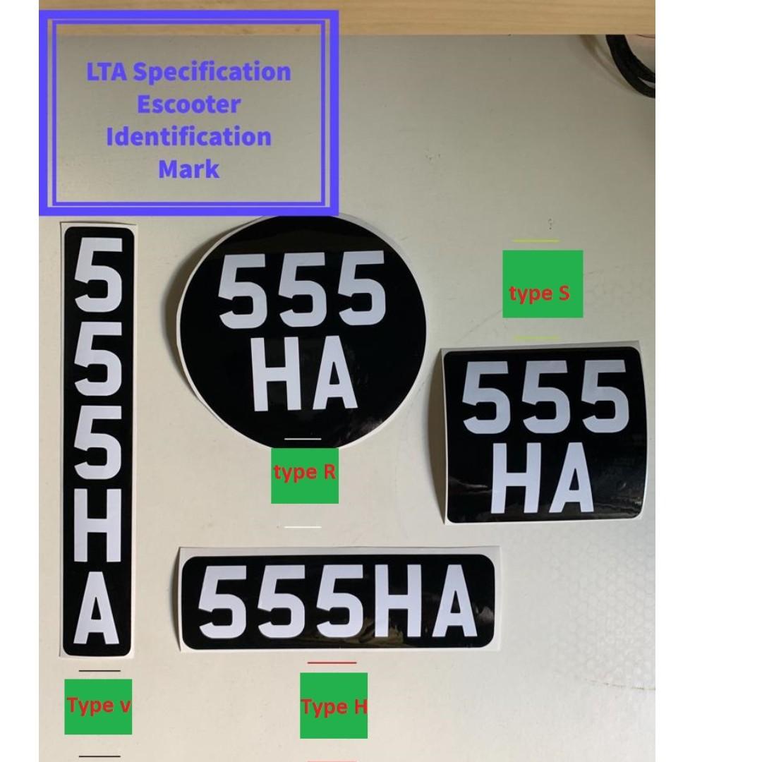 E-Scooter LTA Compliant Identification Mark Sticker, Sports Equipment ...