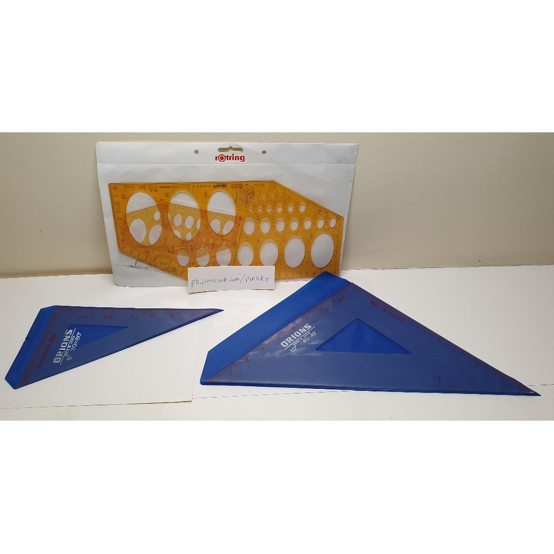 Rotring Ellipse Template with free Orion Set Squares, Hobbies & Toys ...
