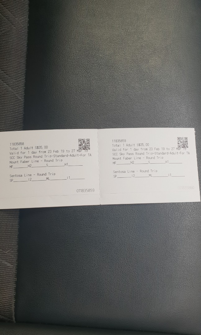 Sentosa cable car 2 tickets, Tickets & Vouchers, Local Attractions ...