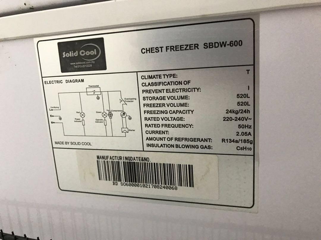 SolidCool Chest Freezer (520L) - SBDW-600, TV & Home Appliances ...