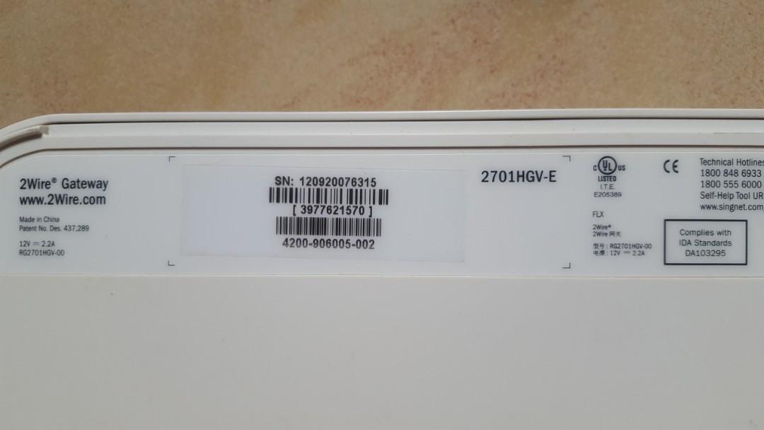 Singtel Broadband Modem Router, Computers & Tech, Parts & Accessories ...