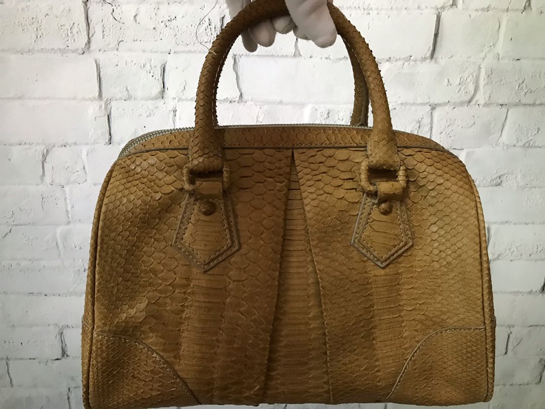 Bellasima Genuine Python Skin Elderweiss handbag, Women's Fashion, Bags ...