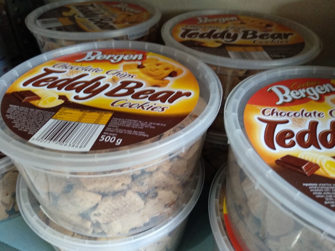 Bergen Chocolate Chip Teddy Bear Cookies 500 grams, Food & Drinks ...