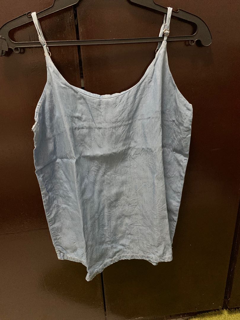 Denim sando, Women's Fashion, Tops, Others Tops on Carousell