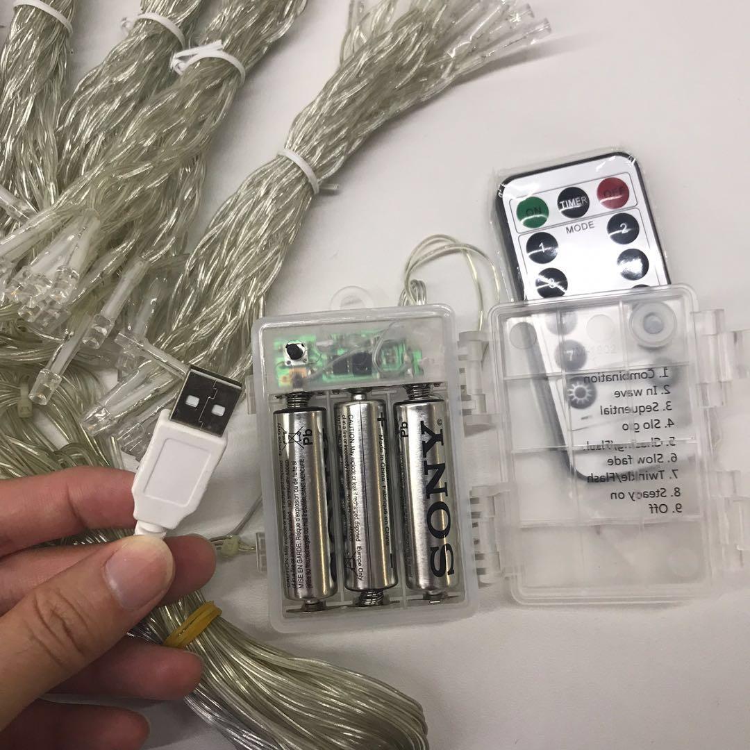 Fairy Lights -3m x 3m LED drop down lights curtain Lampu Raya, Books ...