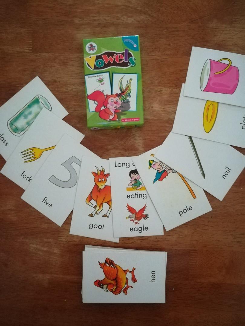 PHONICS 2 - Vowels Flash Cards, Hobbies & Toys, Stationery & Craft ...