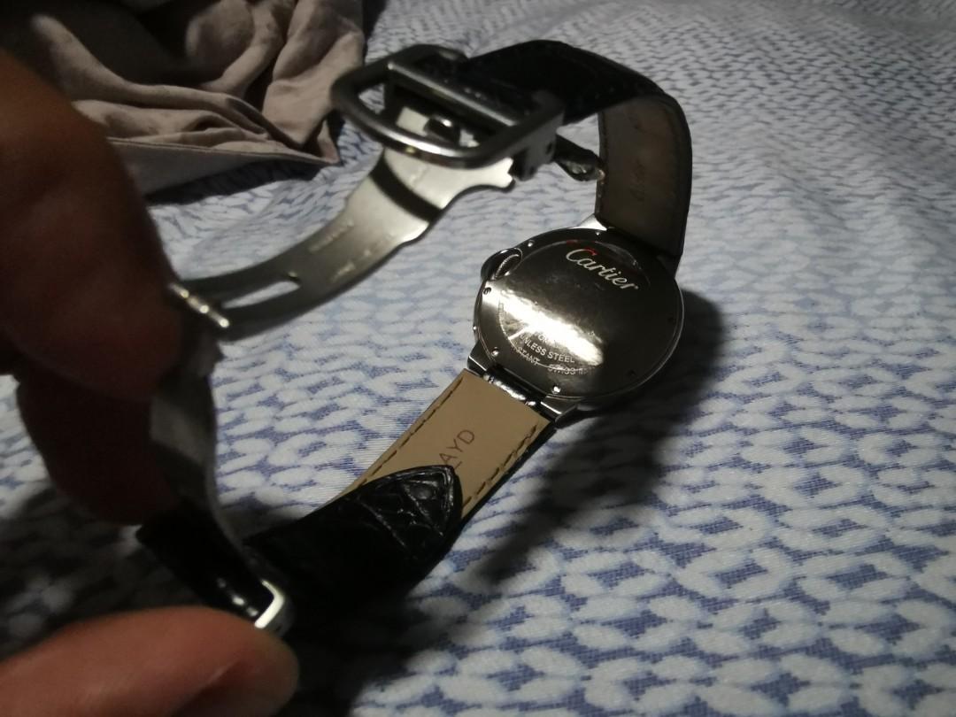 BALLON BLEU DE CARTIER WATCH 37 MM MOONPHASE, STEEL, LEATHER REF ...