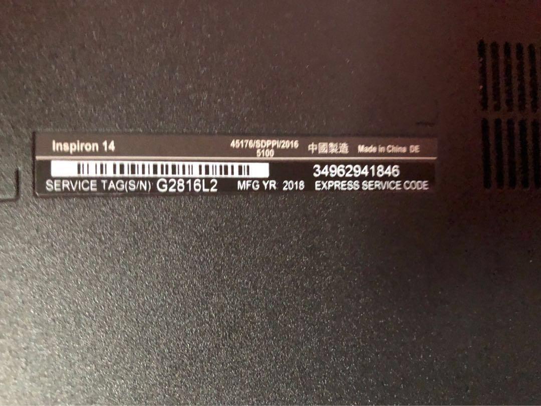 Dell Inspiron 14 Laptop Service Tag G2816L2 Computers Tech