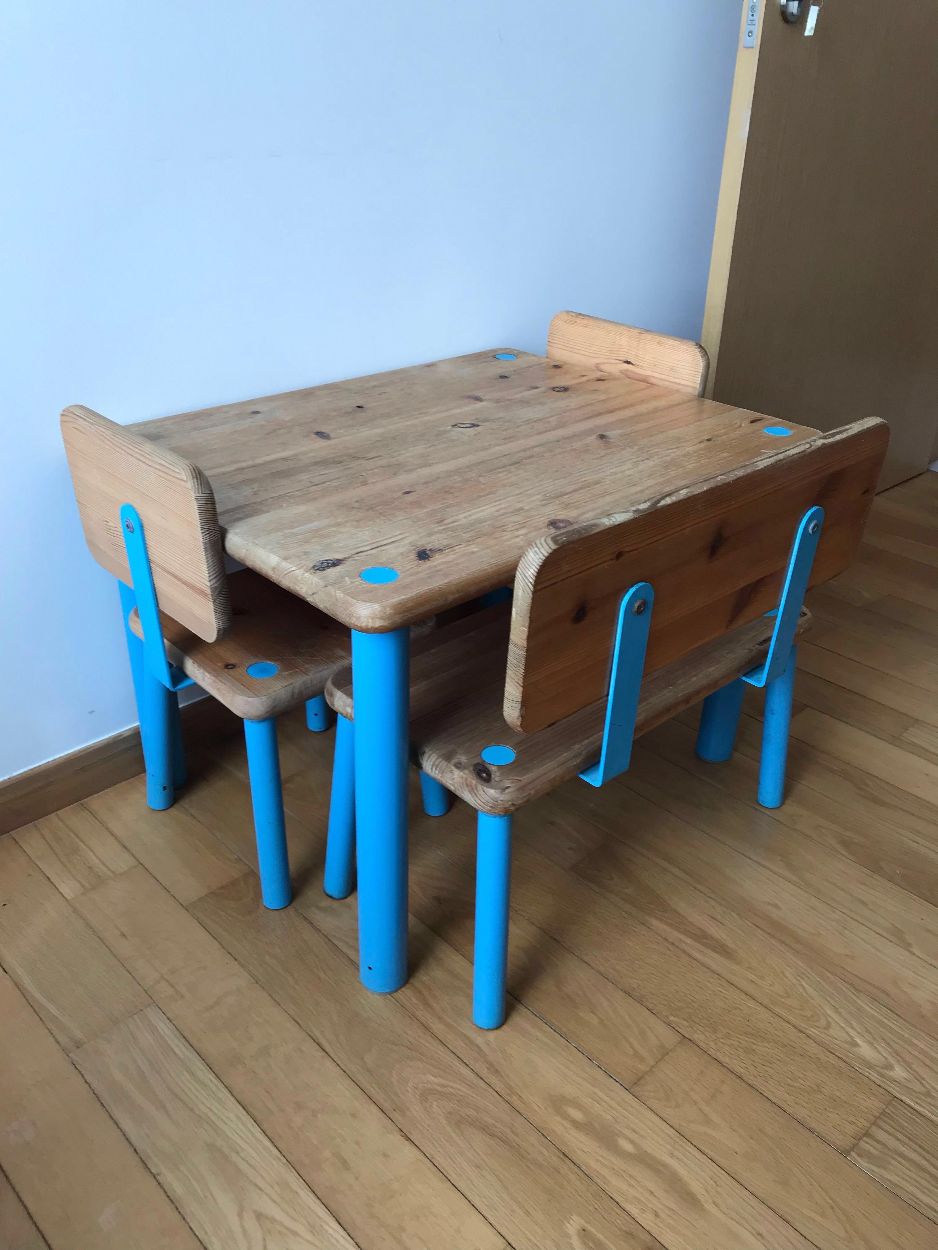 Flexa 1 table/2 chairs and 1 bench, Furniture & Home Living, Furniture ...