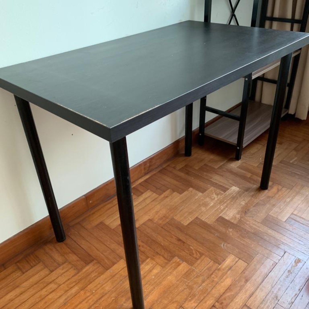 ikea black study table 1m x 60cm x 75cm H, Furniture & Home Living ...