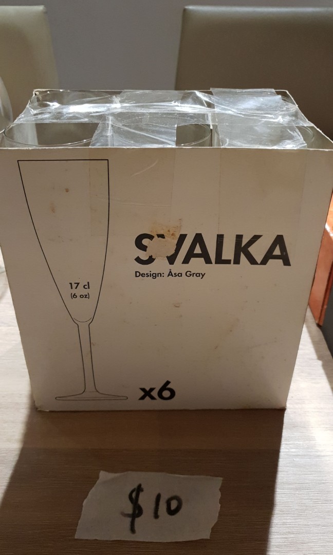 IKEA Svalka Champagne Glass, Furniture & Home Living, Kitchenware ...