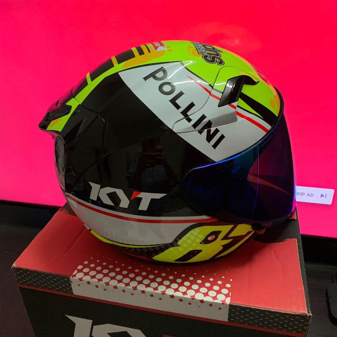 KYT Venom Luca Marconi helmet w/ Rainbow visor installed, Auto Accessories on Carousell