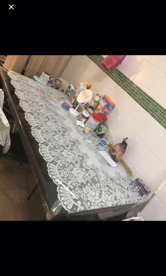 Used tempered glass table, Furniture & Home Living, Furniture, Tables ...