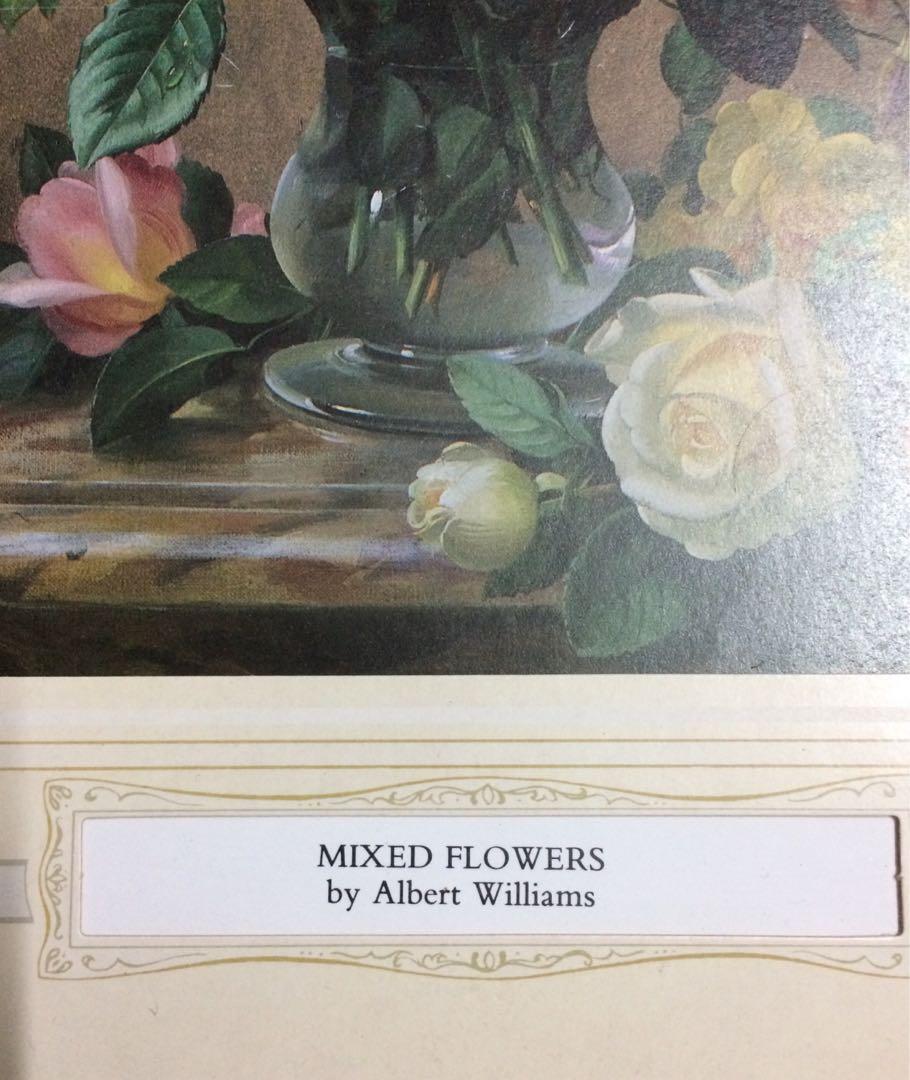 Vintage Mixed Flowers Art Print of Albert Williams UK, Furniture & Home ...