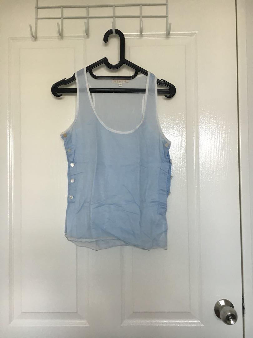 Biasa Susanna Perini Woman Blue TOP sleeves, Women's Fashion, Tops ...