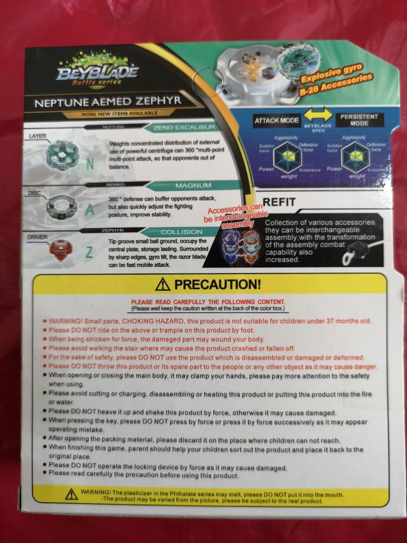 Neptune Aemed Zephyr - Beyblade battle series, Hobbies & Toys ...