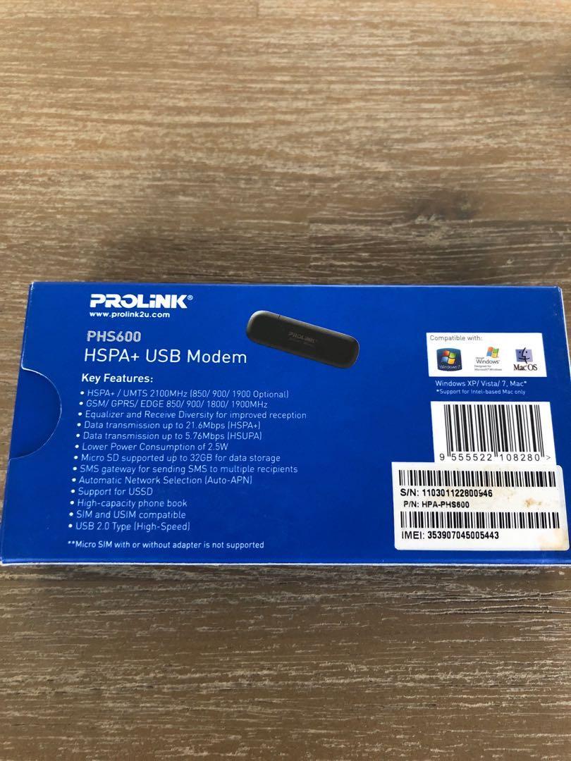 Prolink PHS600 USB 2.0 modem, Computers & Tech, Parts & Accessories ...