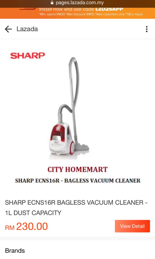 Sharp Vacuum, TV & Home Appliances, Vacuum Cleaner & Housekeeping on ...