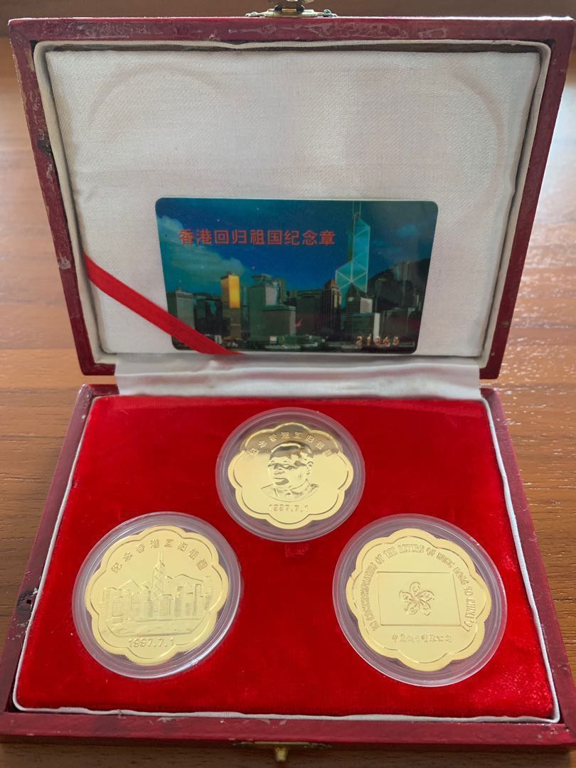 24K Gold-Plated 97’HK-China Handover Coin Collection , Hobbies & Toys ...