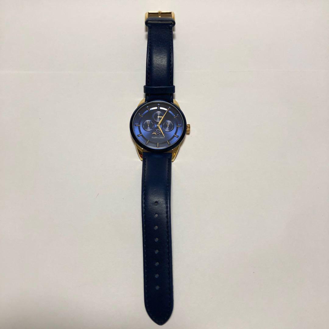Filippo Loreti Venice Moonphase Blue Gold Watch with Gold Plated ...