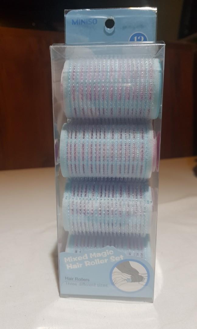 Miniso Magic Hair Roller Set 12pcs, Kesehatan & Kecantikan, Perawatan ...