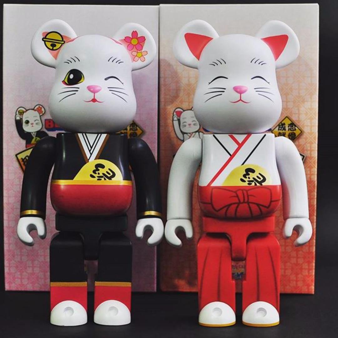BE@RBRICK MANEKINEKO Lucky Cat Neko Musubi Maiko & Miko 400%, Hobbies ...