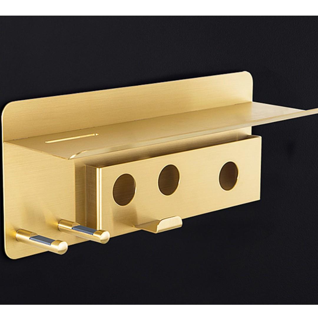 Dyson 風筒專用不鏽鋼收納整理掛牆支架 (金色豪華版) Deluxe Wall Mount Holder, 傢俬＆家居, 其他, 家居改善及收納用品 - Carousell