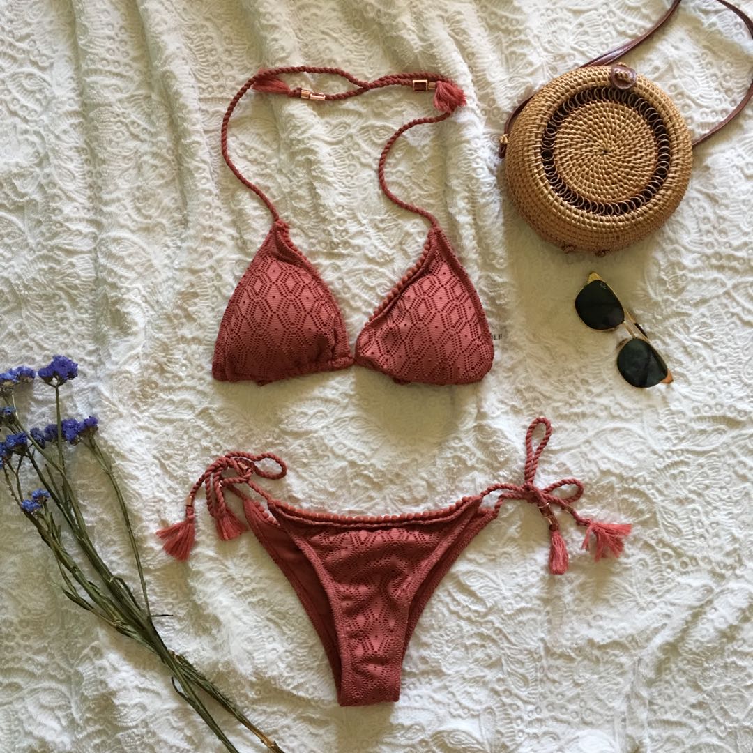 Knitted string bikini, Women's Fashion, Coats, Jackets and Outerwear on ...