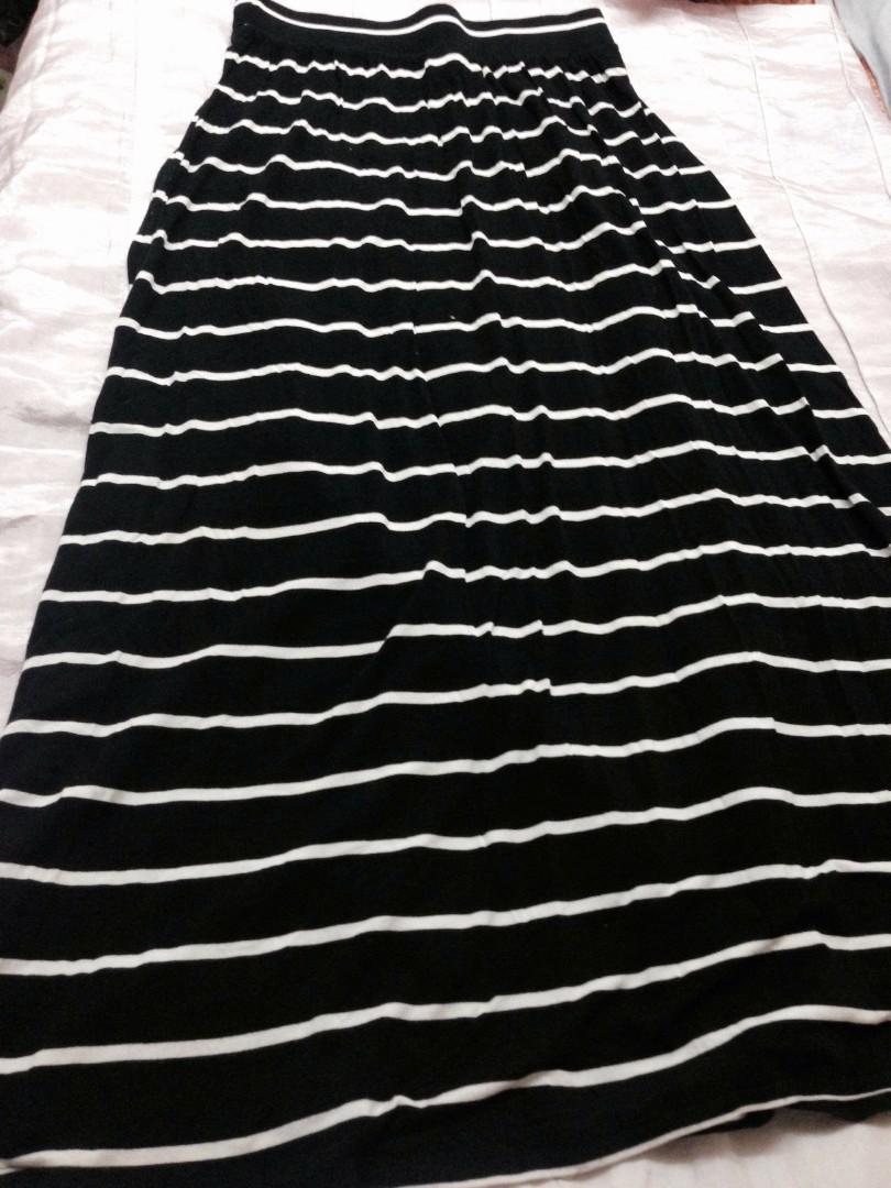 Long Palda Black and white stripe FREE SHIPPING, Women's Fashion, Tops ...