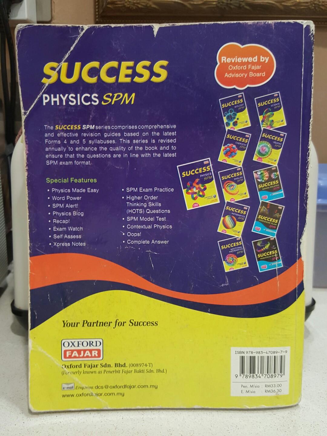 Physics SPM SUCCESS by OXFORD FAJAR, Hobbies & Toys, Books & Magazines ...