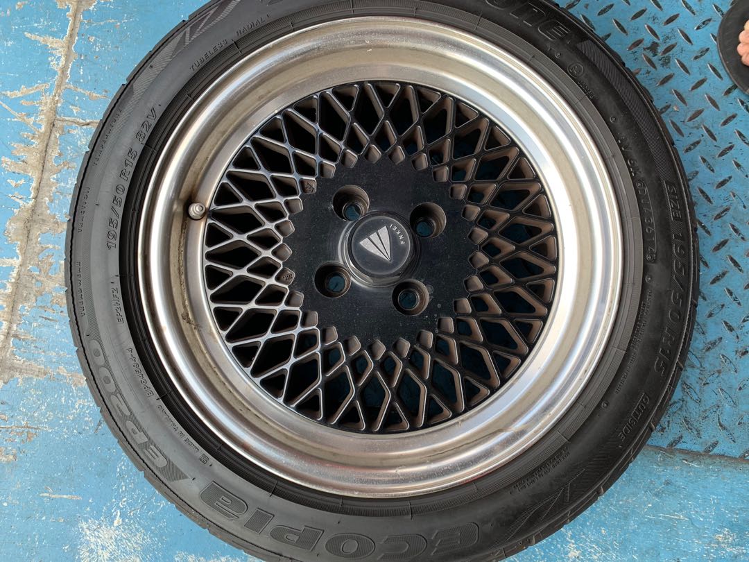 Retro original ENKEI rim, Car Accessories, Tyres & Rims on Carousell
