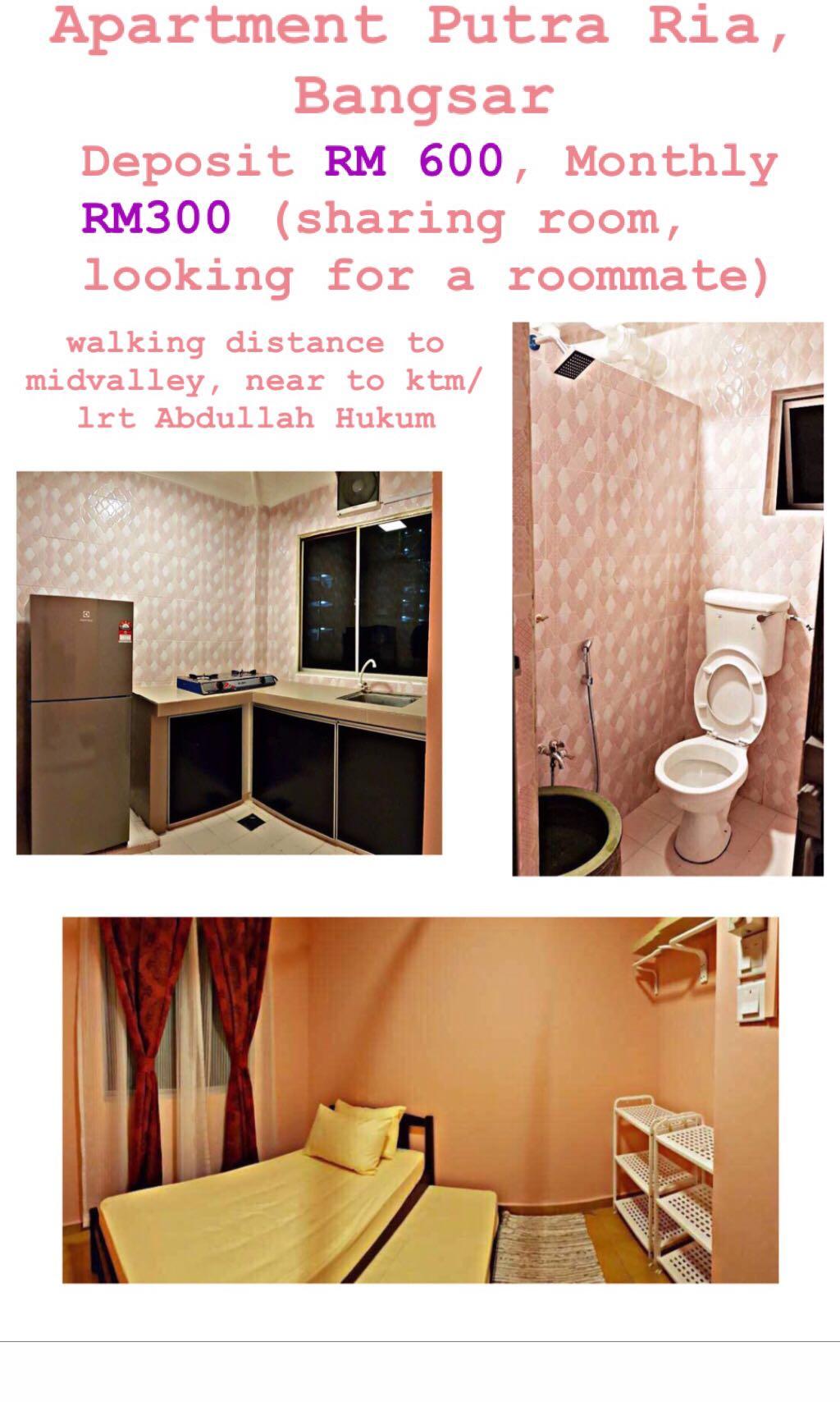 Room rent apartment putra ria [sharing room], Property, Rentals on ...