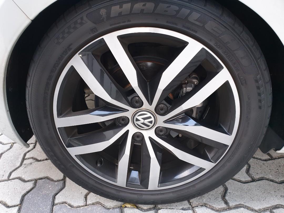 VW mk7 rims with tyres, Car Accessories, Tyres & Rims on Carousell