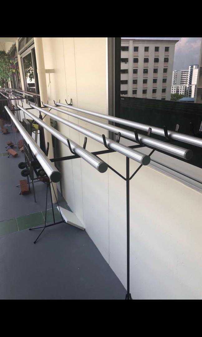 Aluminum Bamboo Laundry Pole 6ft set of 5, Furniture & Home Living ...