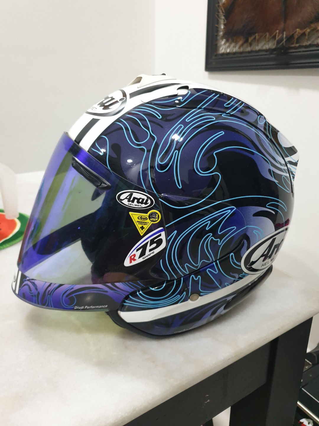 Arai Ram3 Riptide Blue, Motorcycles, Motorcycle Apparel on Carousell