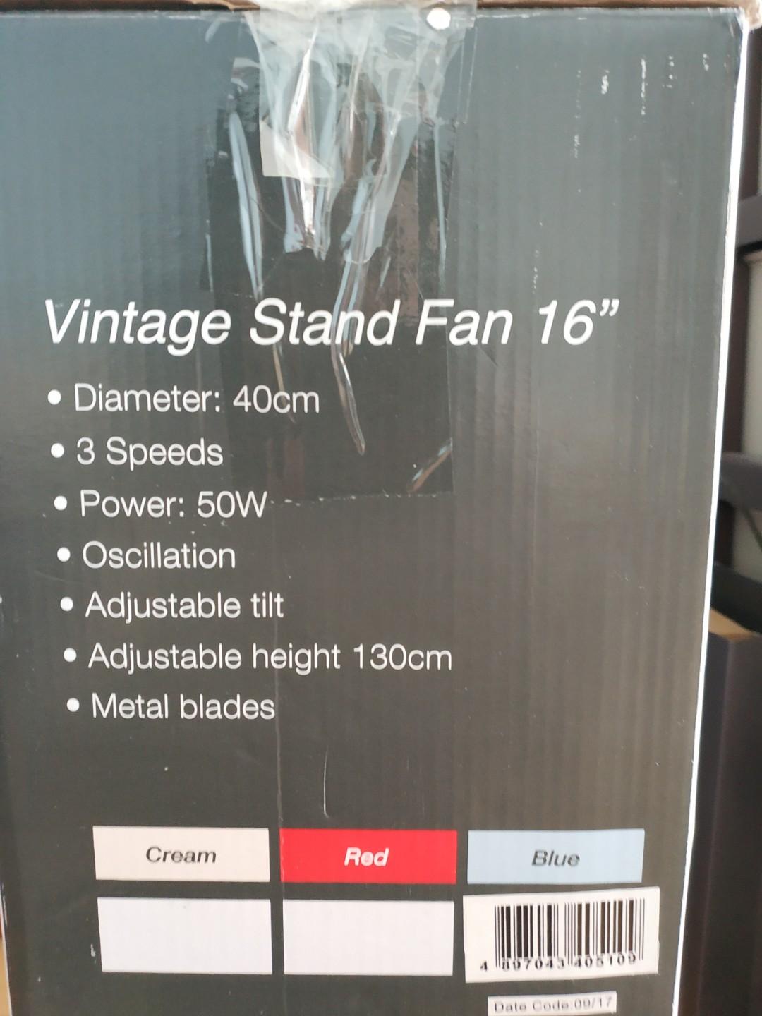 Blue Stand Fan, Furniture & Home Living, Lighting & Fans, Fans on Carousell