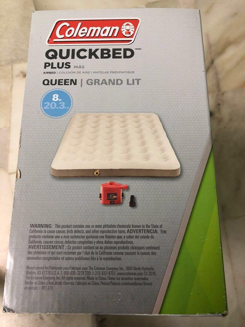 Coleman Inflation Bed/ Air Bed (Queen Size ), Furniture & Home Living ...