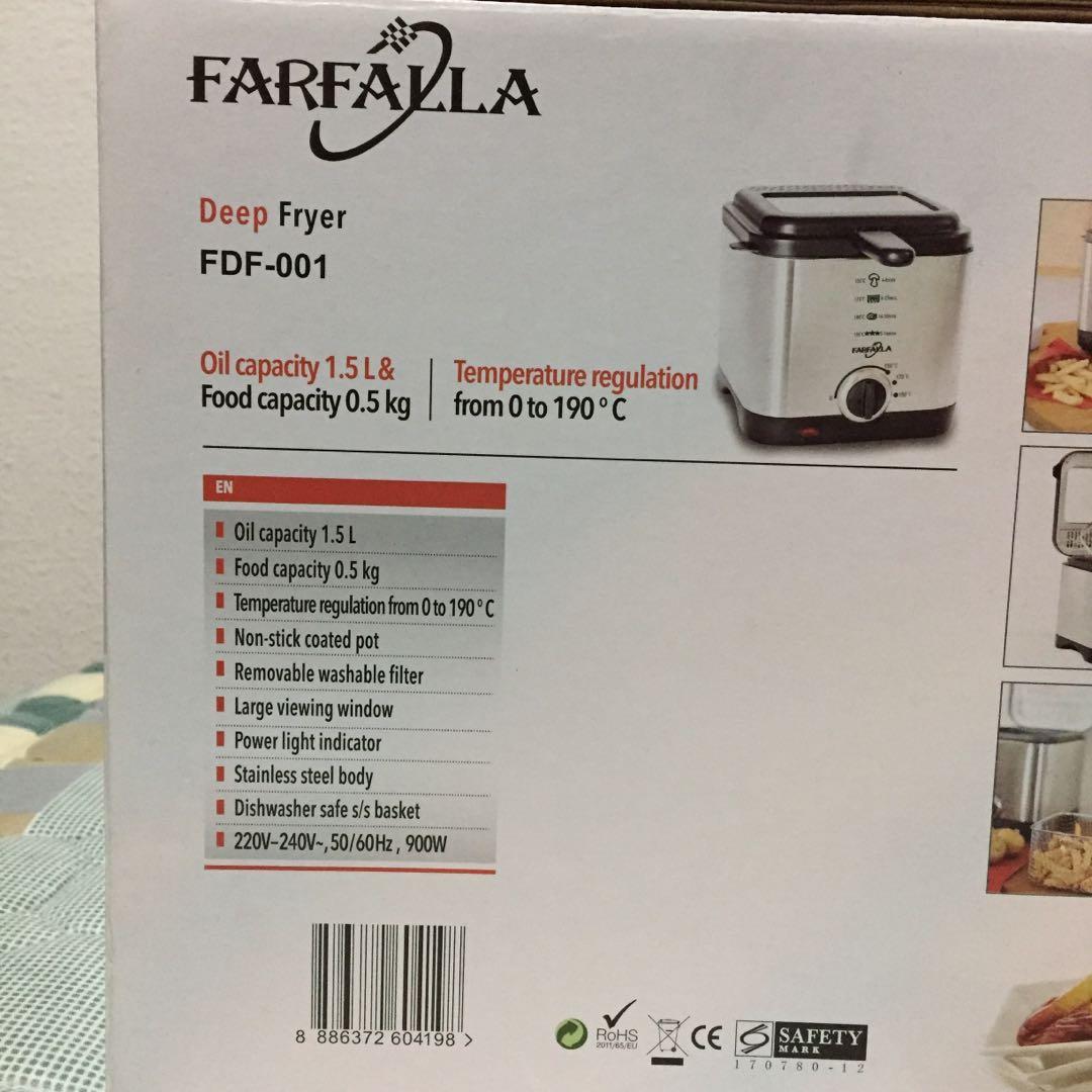 Farfalla Deep Fryer FDF-001, TV & Home Appliances, Kitchen Appliances, Ovens & Toasters on Carousell