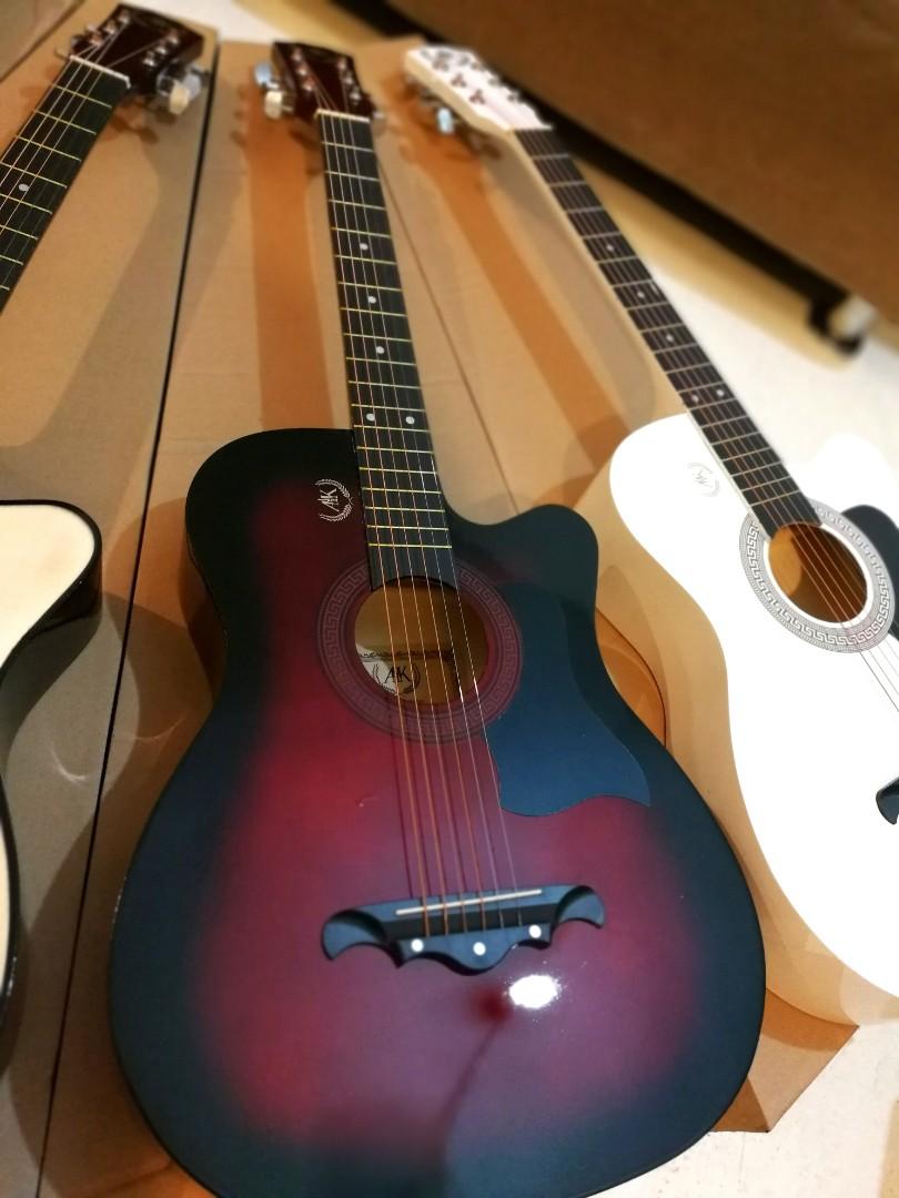 Gitar Akustik Acoustic Guitar Baru Color Series Free Pick, Hobbies ...