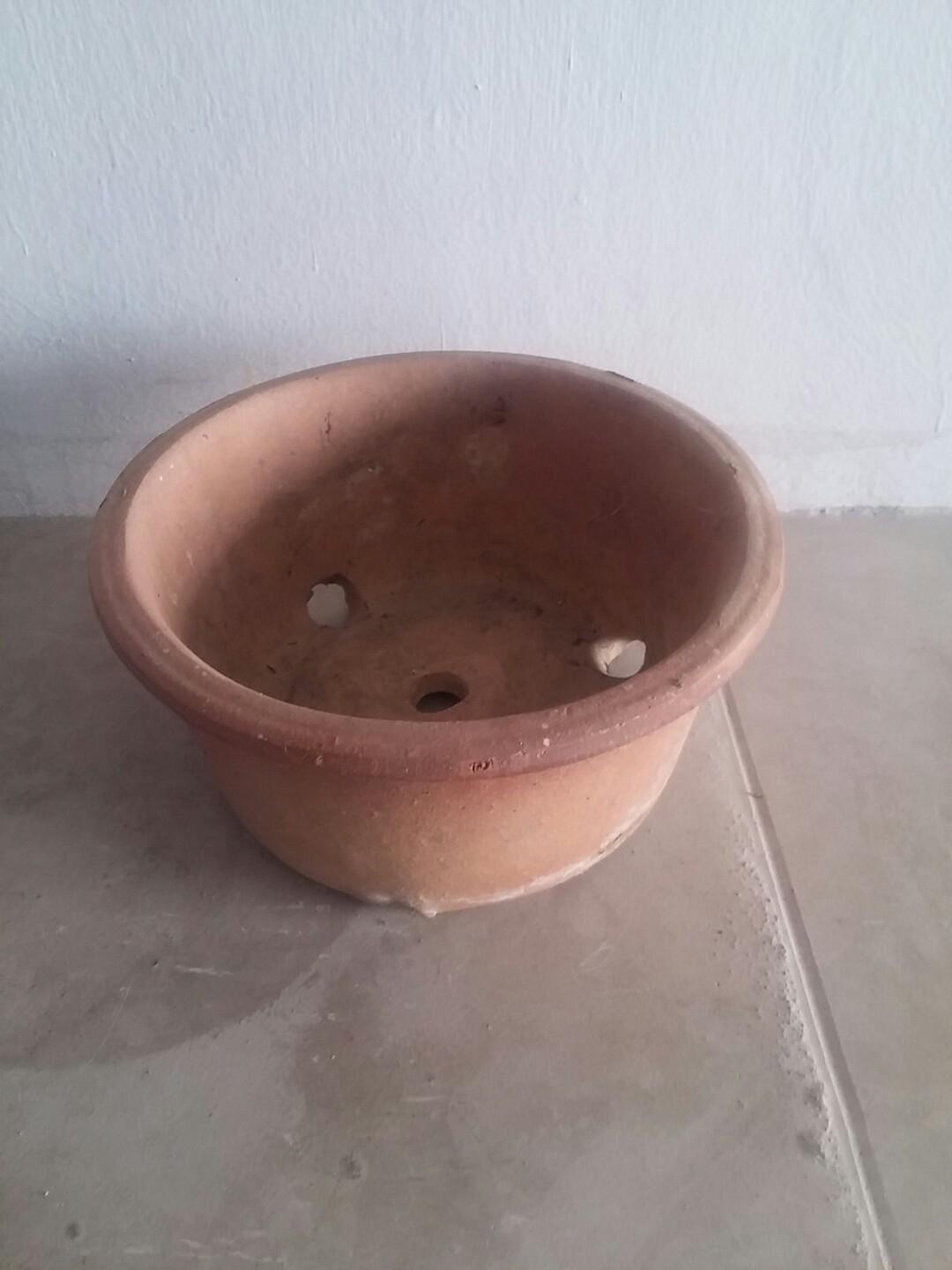 Rare wide shallow clay pot, Furniture & Home Living, Gardening, Pots ...