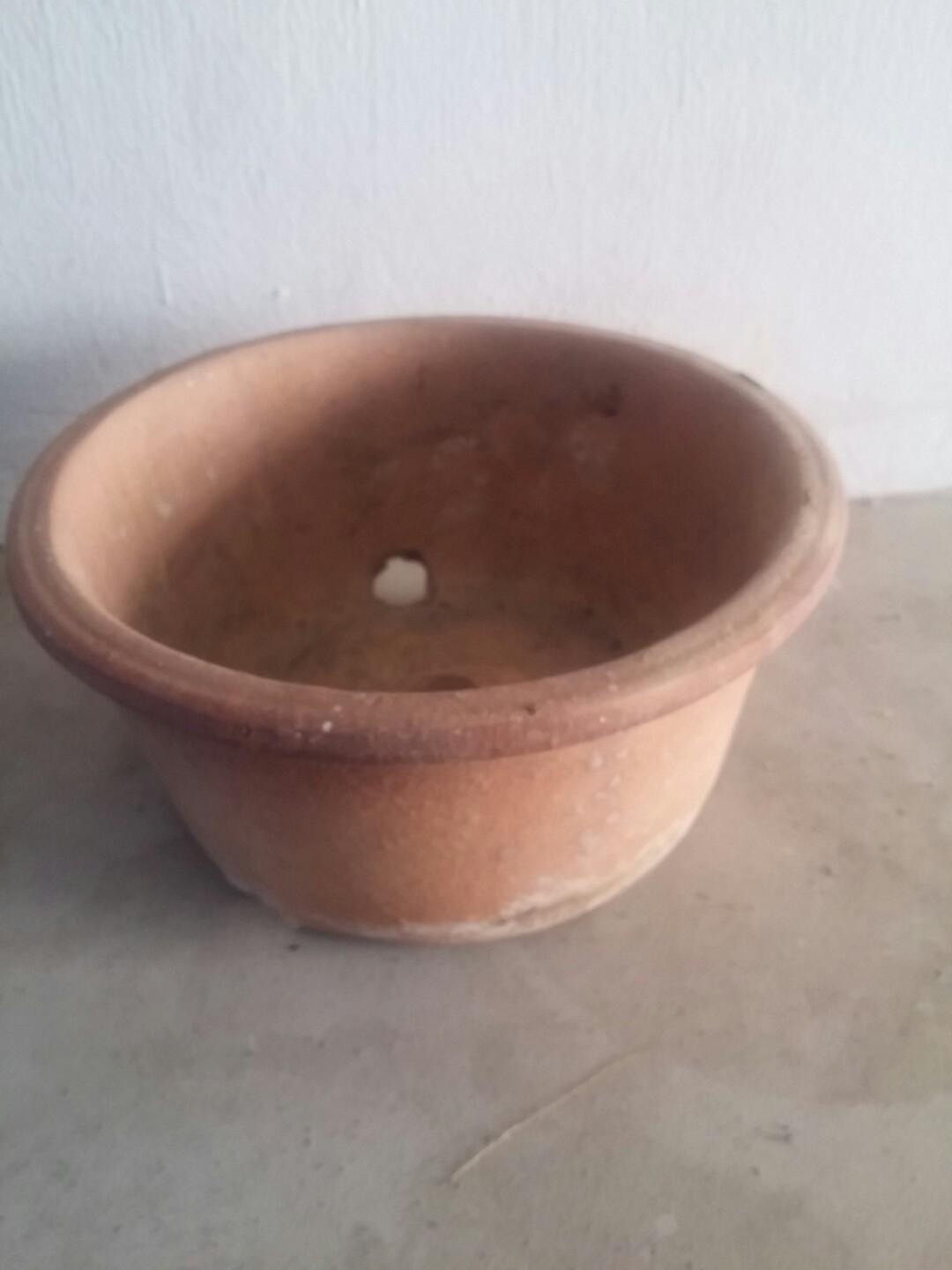 Rare wide shallow clay pot, Furniture & Home Living, Gardening, Pots ...