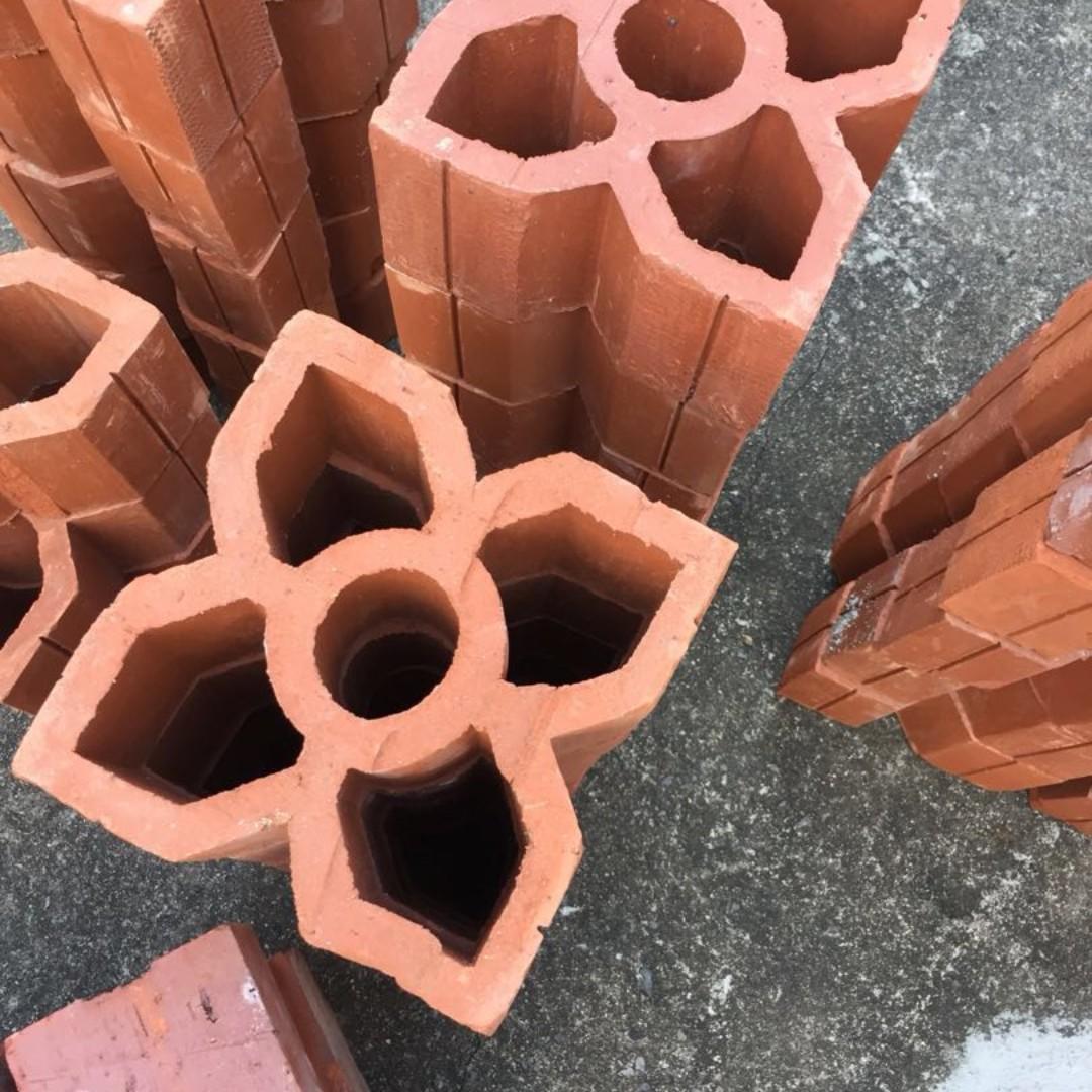 Red Brick, Terracotta , Terracotta brick, retro breeze blocks , cinder ...
