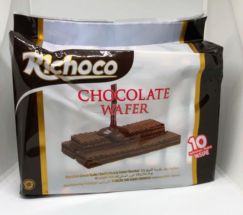 Richoco Choco Wafer 24g 10 pieces per pack, Food & Drinks, Packaged ...