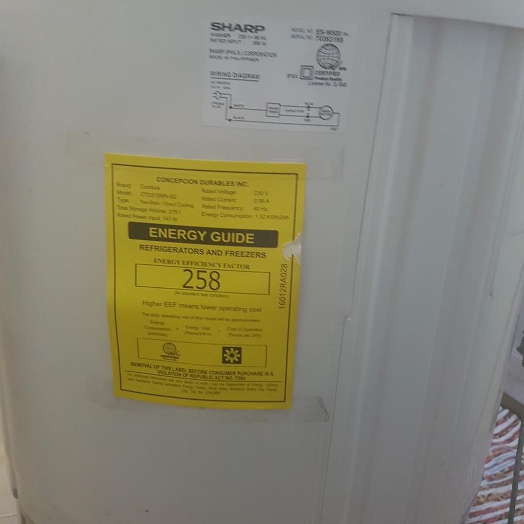 Sharp washing machine giga wash jr, TV & Home Appliances, Kitchen ...