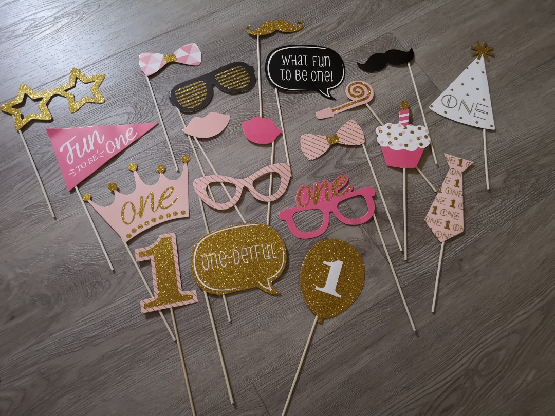 First birthday party supplies photo booth props, Everything Else on ...