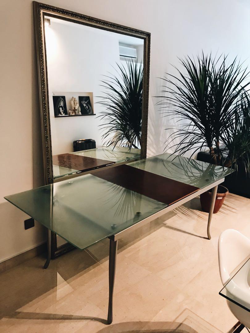 Italian glass table, Furniture & Home Living, Furniture, Tables & Sets ...