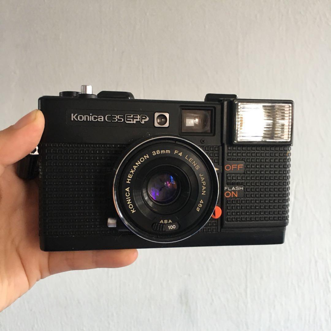 Konica C35 EF-P 35mm film camera, Photography, Cameras on Carousell