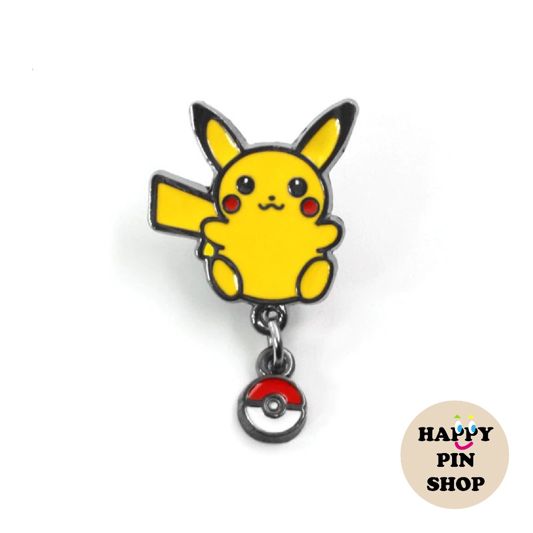 Pikachu Poké Ball Dangle Enamel Pin - Pokemon pins, Men's Fashion ...