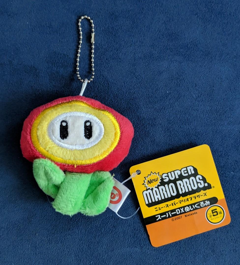 Super mario plush soft toy keychain featuring Luigi and fire flower ...
