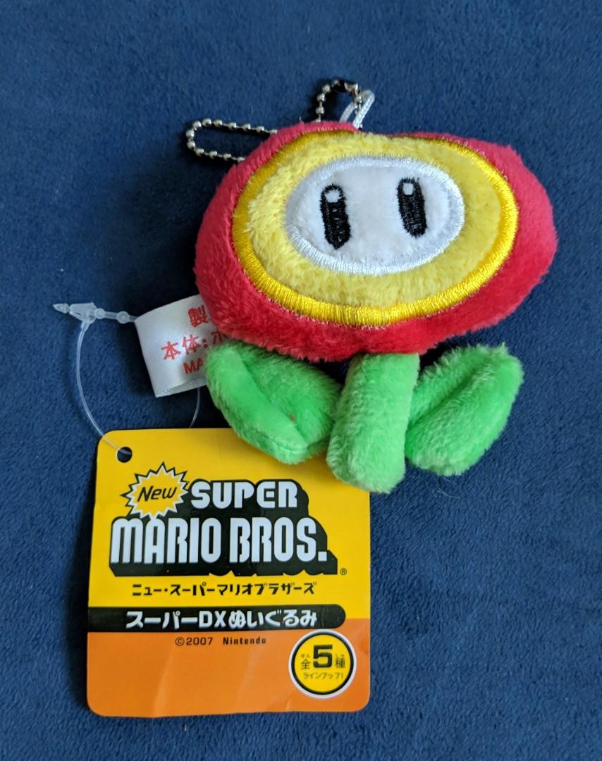 Super mario plush soft toy keychain featuring Luigi and fire flower ...